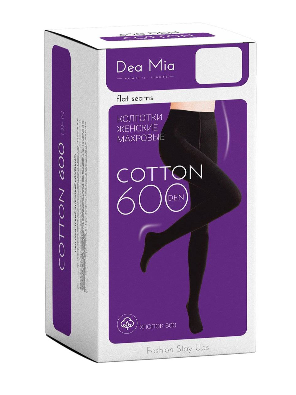 Купить теплые женские колготки с внутренним махровым слоем Dea Mia Cotton 600